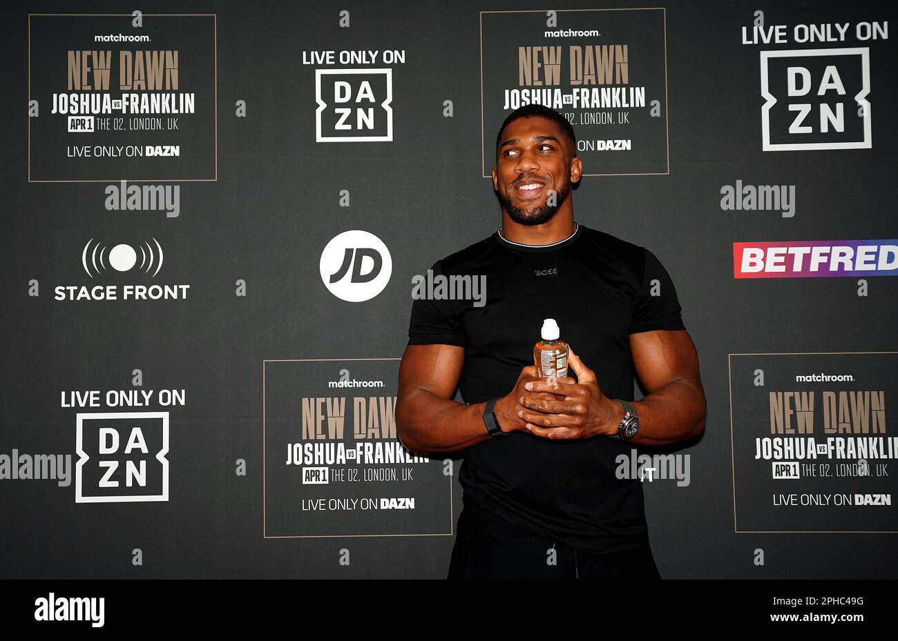 Anthony Joshua arrives for the launch party at Battersea Power Station ...
