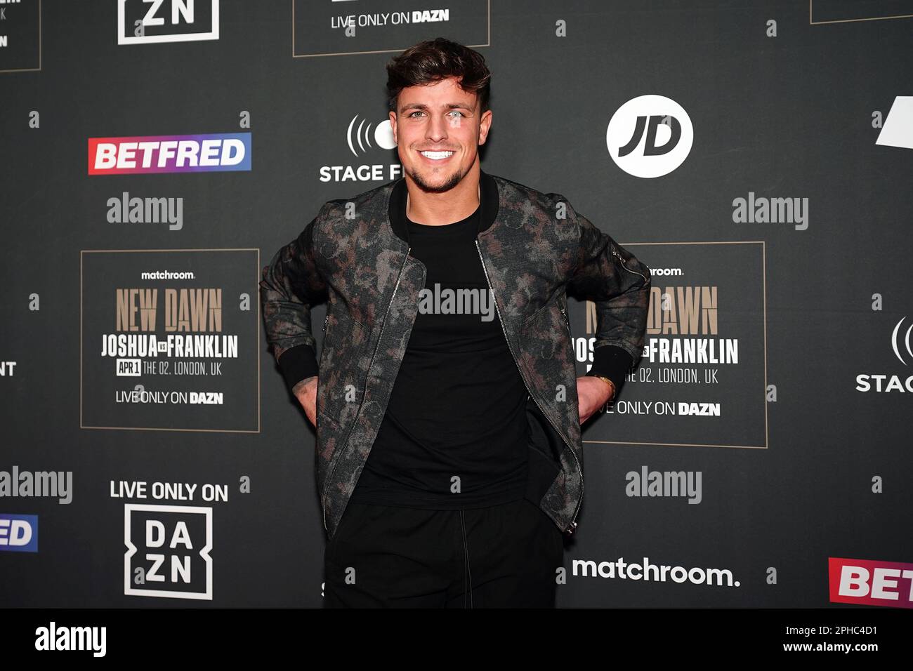 Luca Bish arrives for the launch party at Battersea Power Station ...