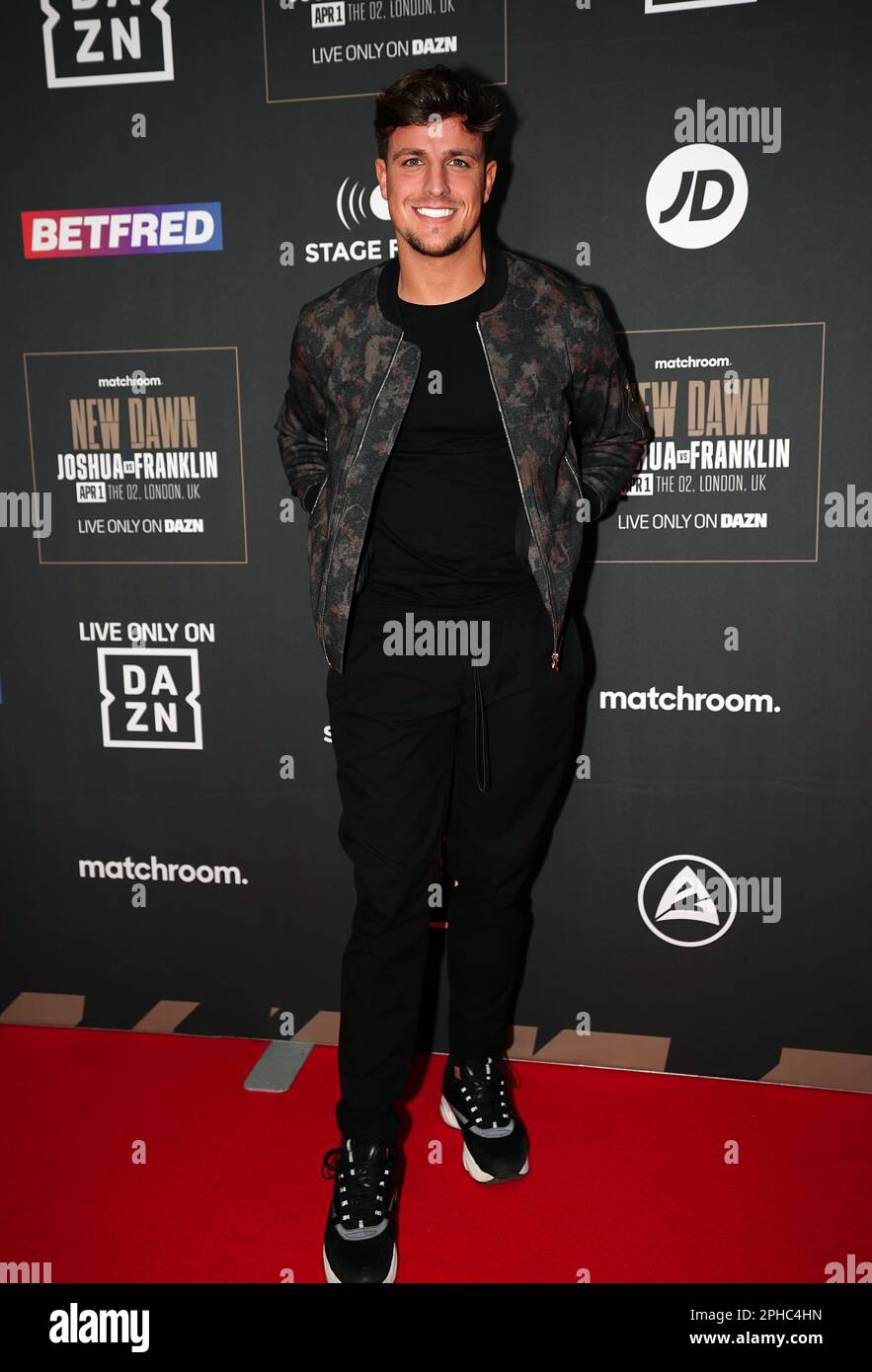 Luca Bish arrives for the launch party at Battersea Power Station ...