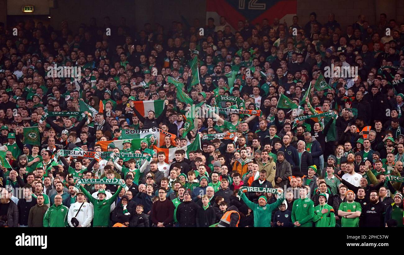 Republic of Ireland fans in the stands during the UEFA Euro 2024 Group ...