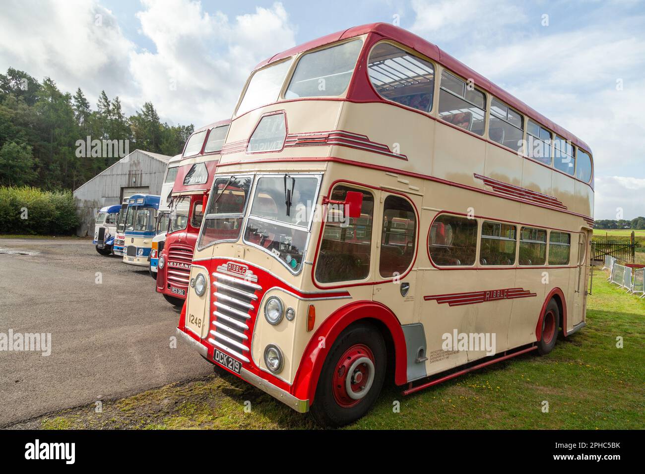 Classic double decker Ribble bus Stock Photo - Alamy