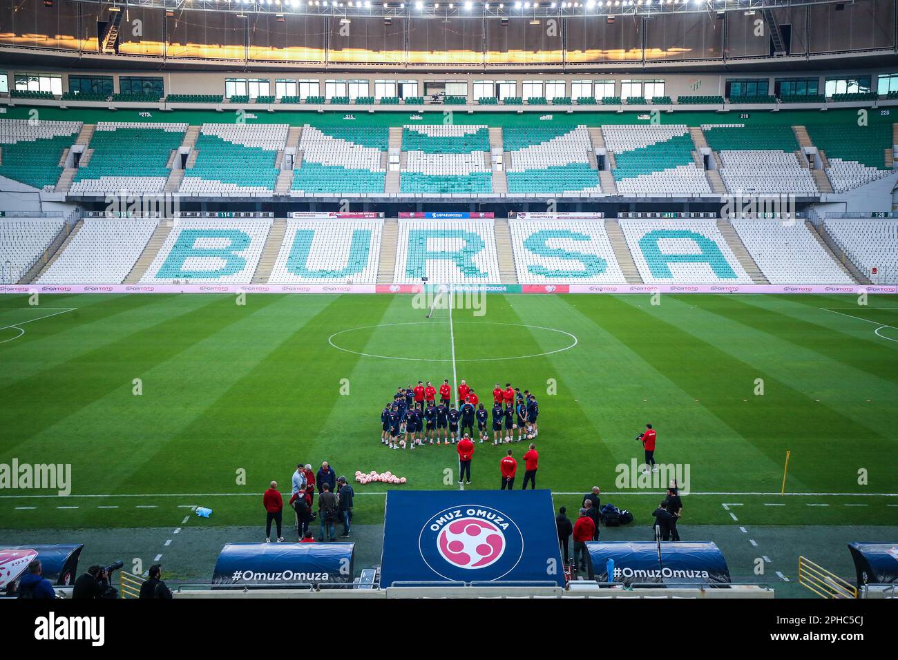 Bursa, Turkey. 27th Mar, 2023. Football players during training session ...