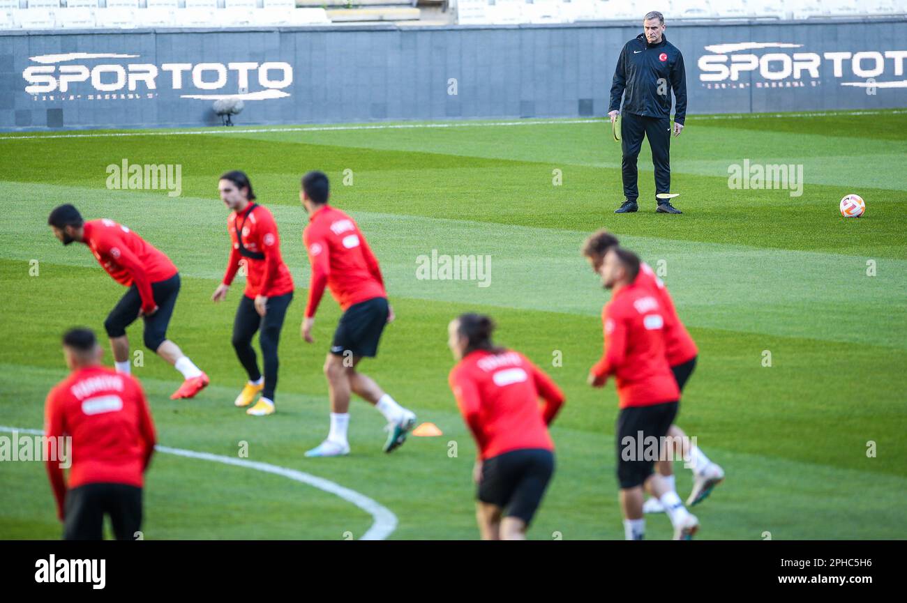 Bursa, Turkey. 27th Mar, 2023. Turkey coach Stefan Kuntz during ...