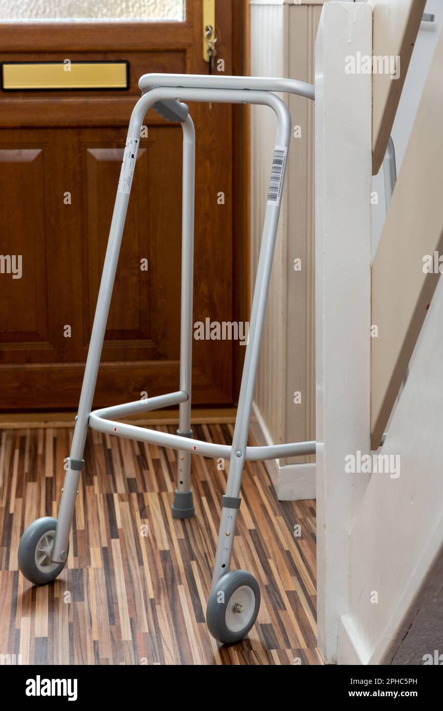 A zimmer frame in a hall way of a house Stock Photo - Alamy