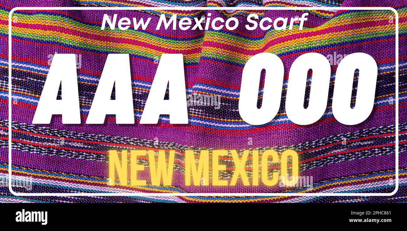 Vehicle license plates marking in New Mexico in United States of ...