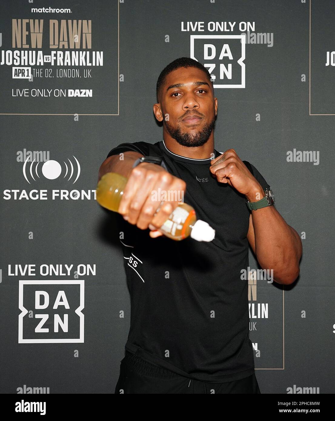 Anthony Joshua arrives for the launch party at Battersea Power Station ...