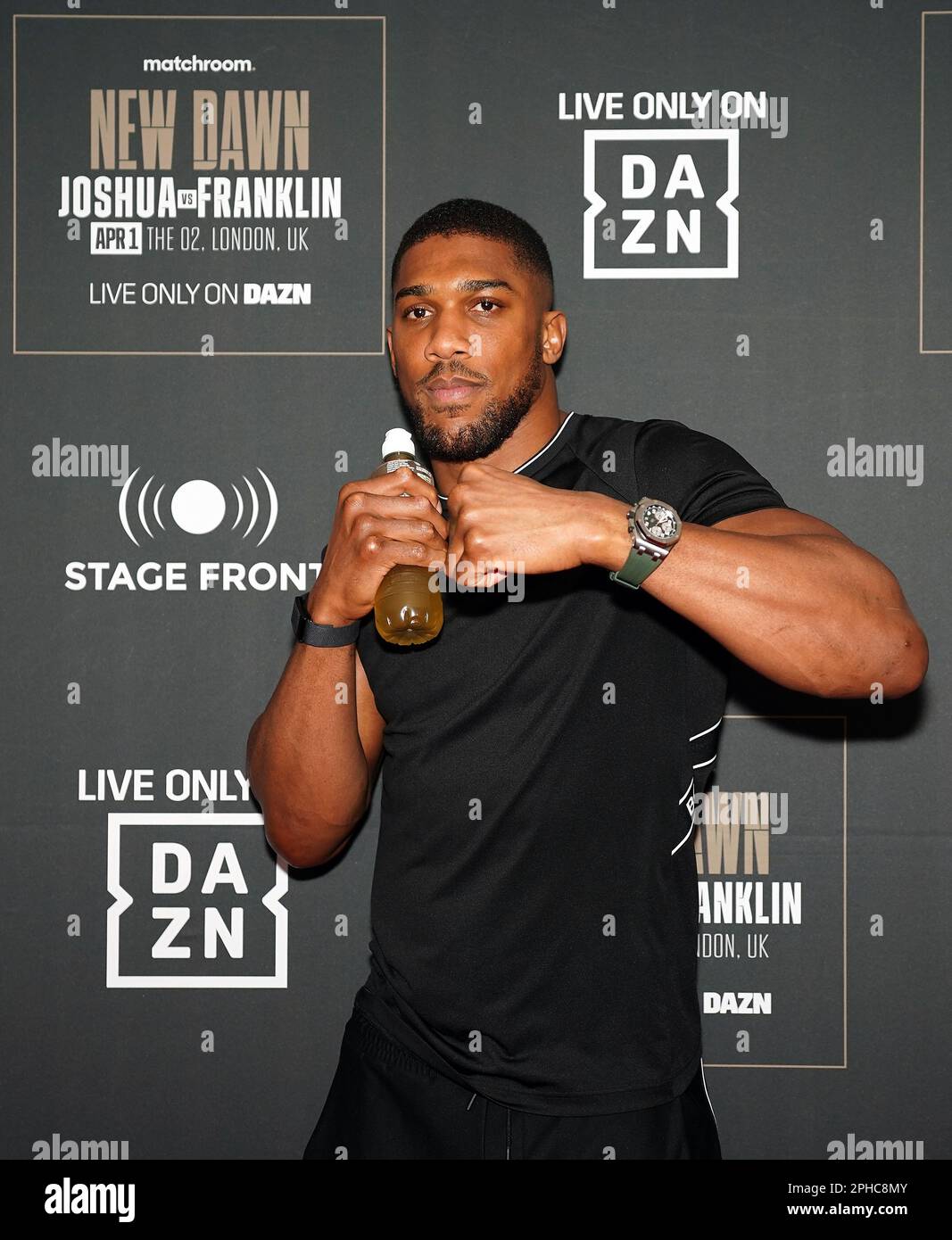 Anthony Joshua arrives for the launch party at Battersea Power Station ...