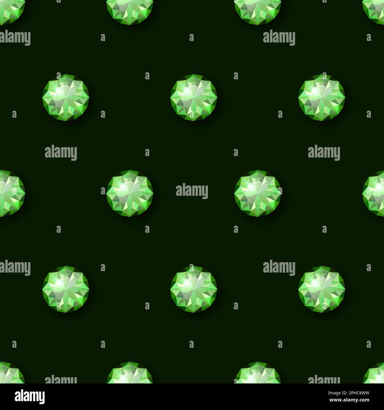 Vector Seamless Pattern with Green 3d Realistic Transparent Round ...