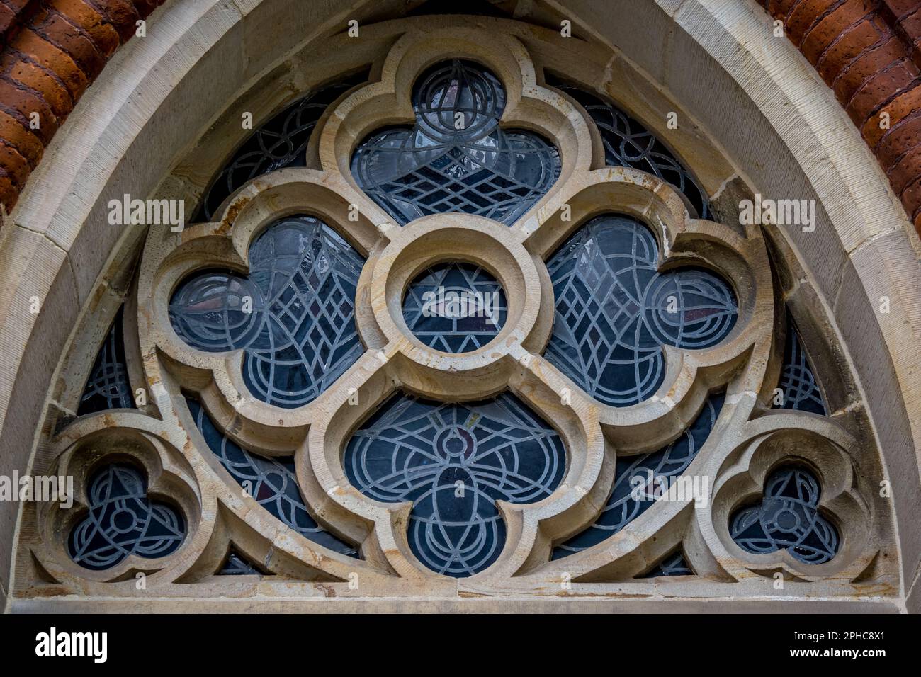 Gothic-style rose window of St. Johann Kirche in Bremen Schnoorviertel ...