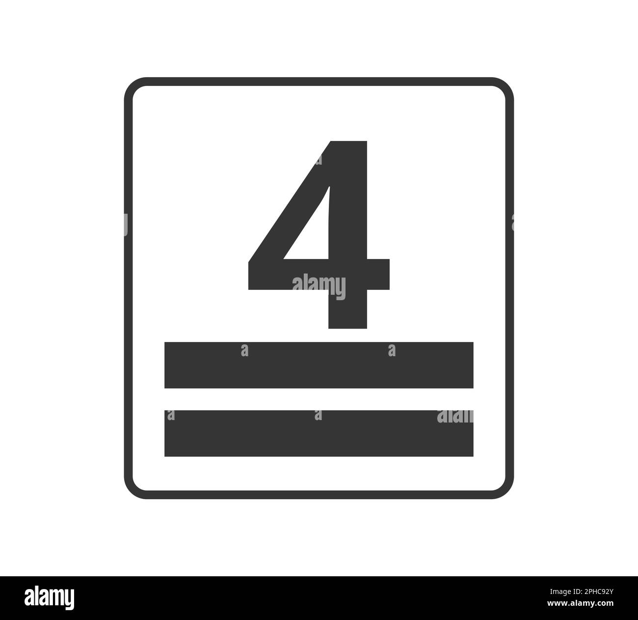 Monochromatic stacking height, number 4. Concept of packaging Stock ...