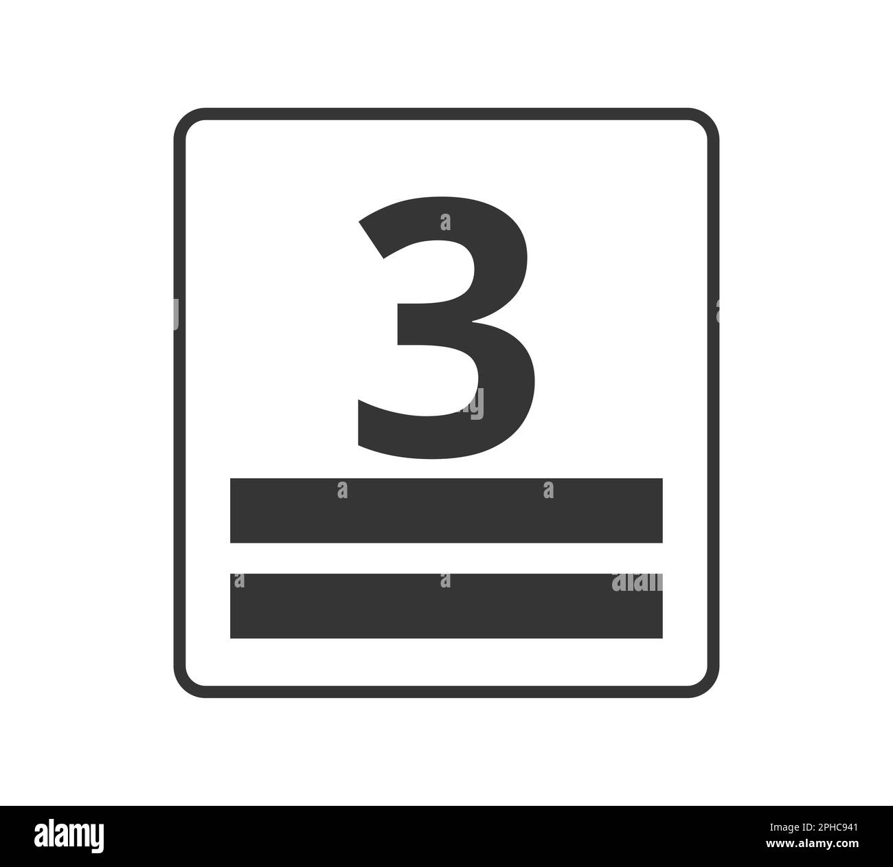 Monochromatic stacking height, number 3. Concept of packaging Stock ...