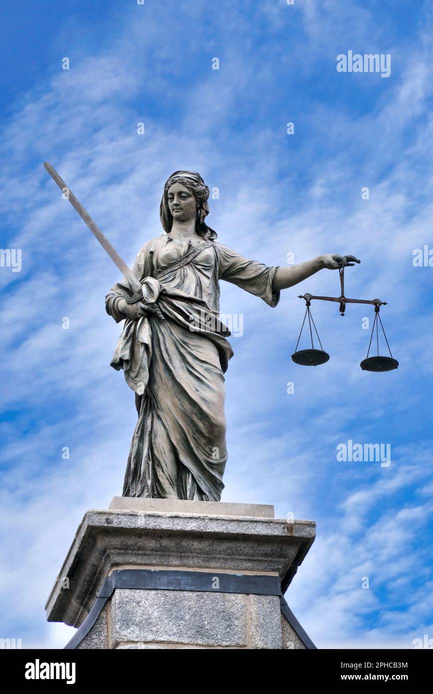 Allegory statue of Lady Justice at Dublin Castle Stock Photo - Alamy