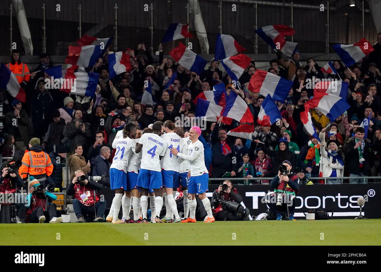 France's Benjamin Pavard celebrates scoring their side's first goal of ...