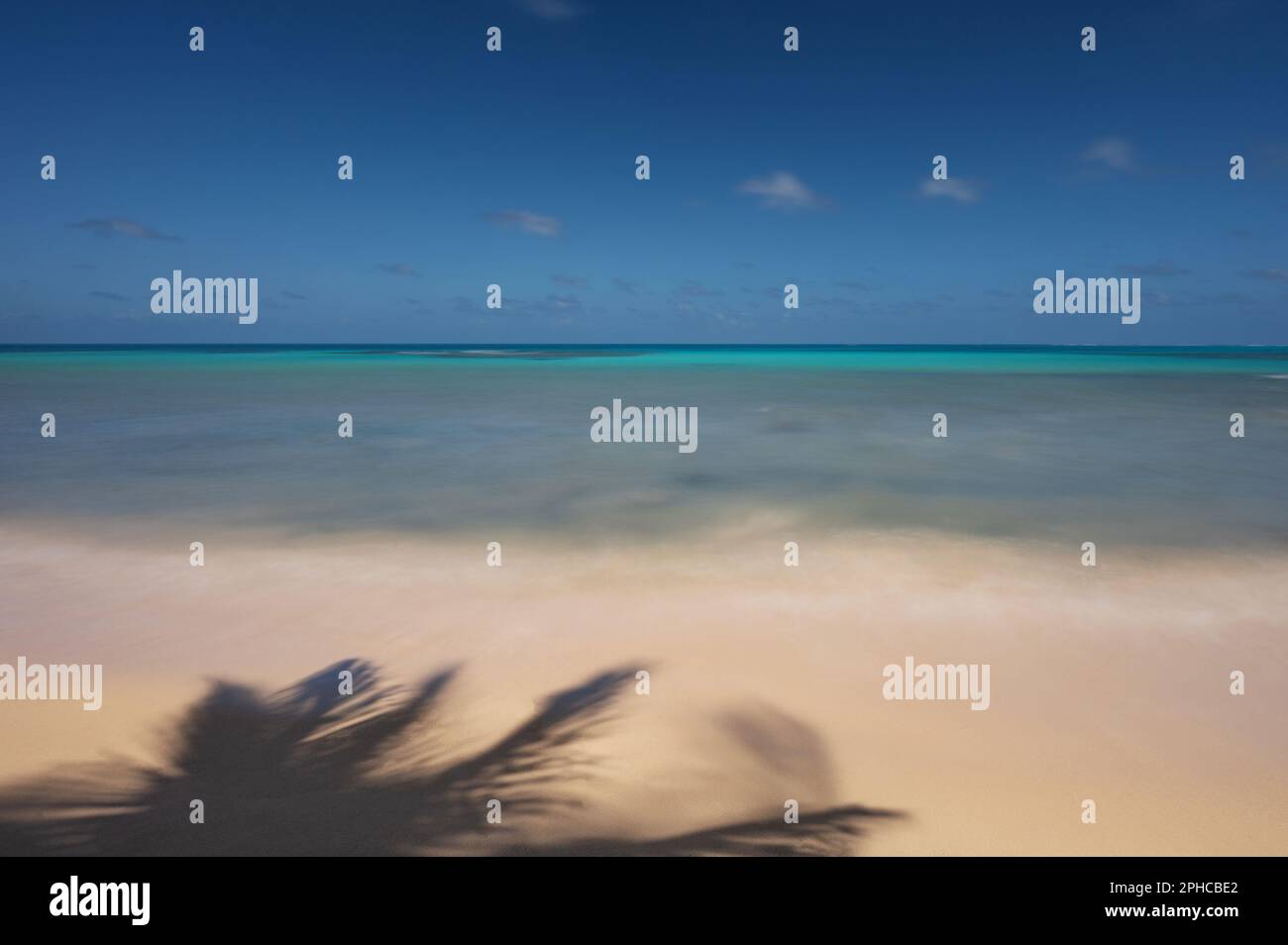 Caribbean seascape beach background. Clean shore on tropical island ...