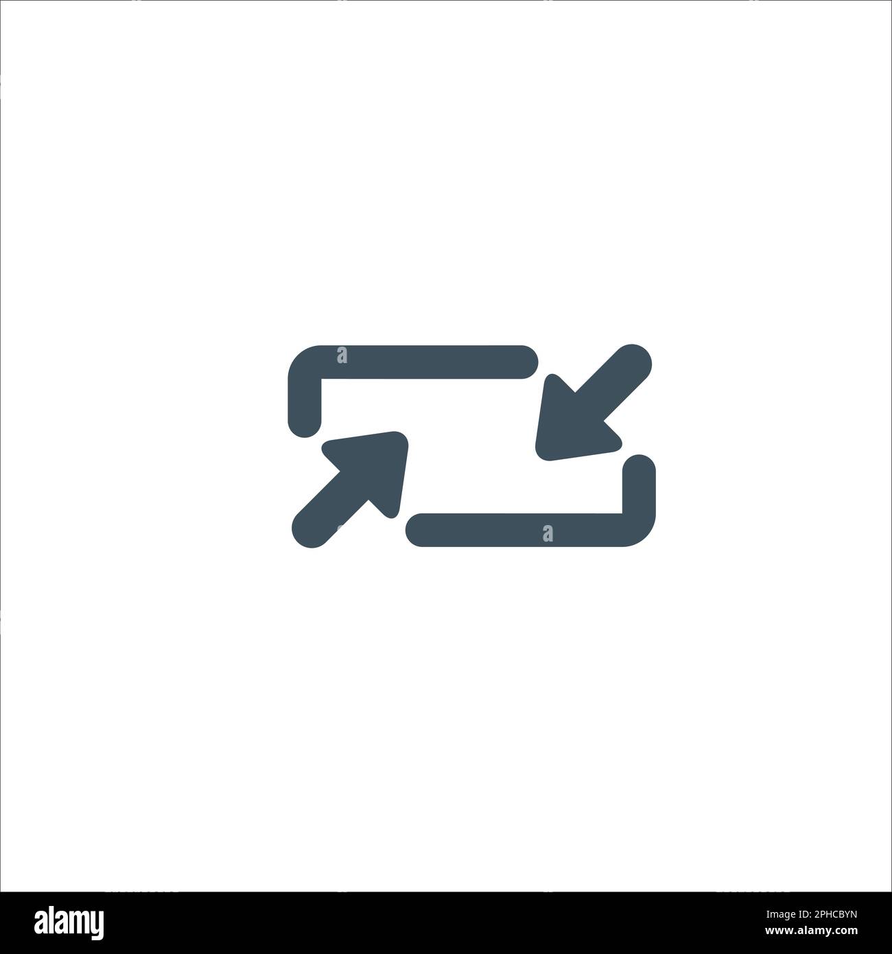 Multi Login square arrows insde vector icon, simple sign for web site ...