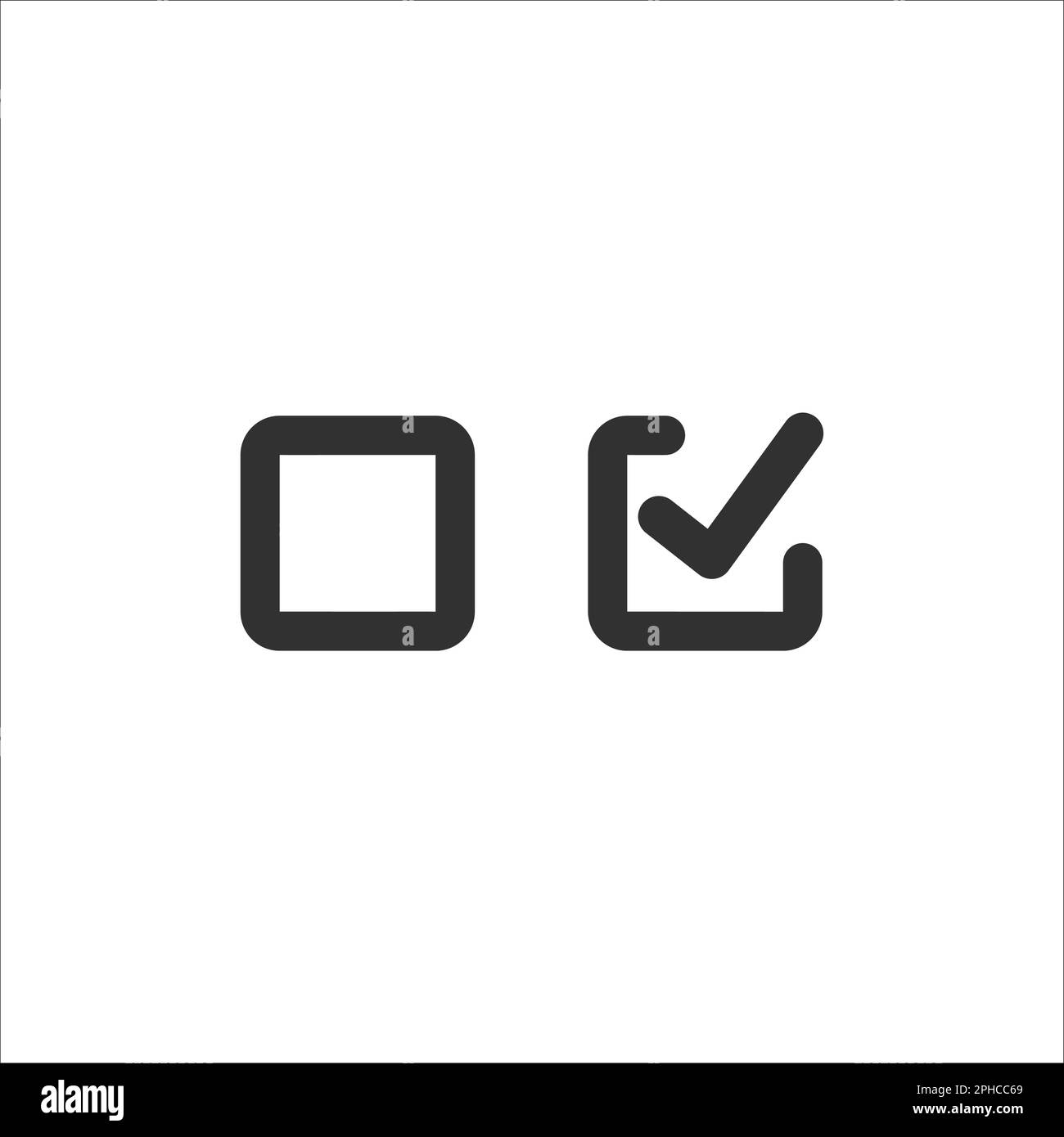 Checkbox set with blank and checked checkbox line art vector icon for ... Checkbox set with blank and checked checkbox line art vector icon for ...