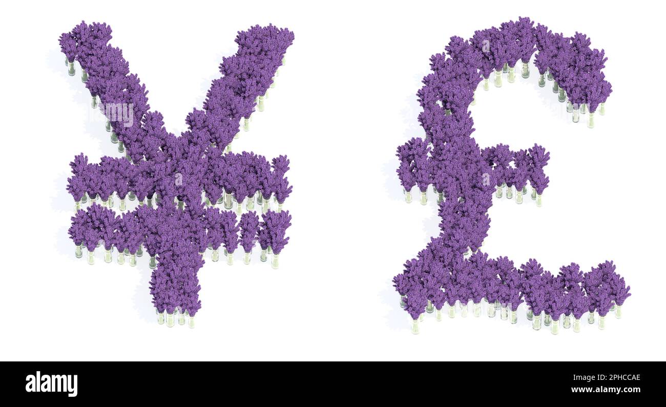 Concept or conceptual set of beautiful blooming lupine bouquets forming ...