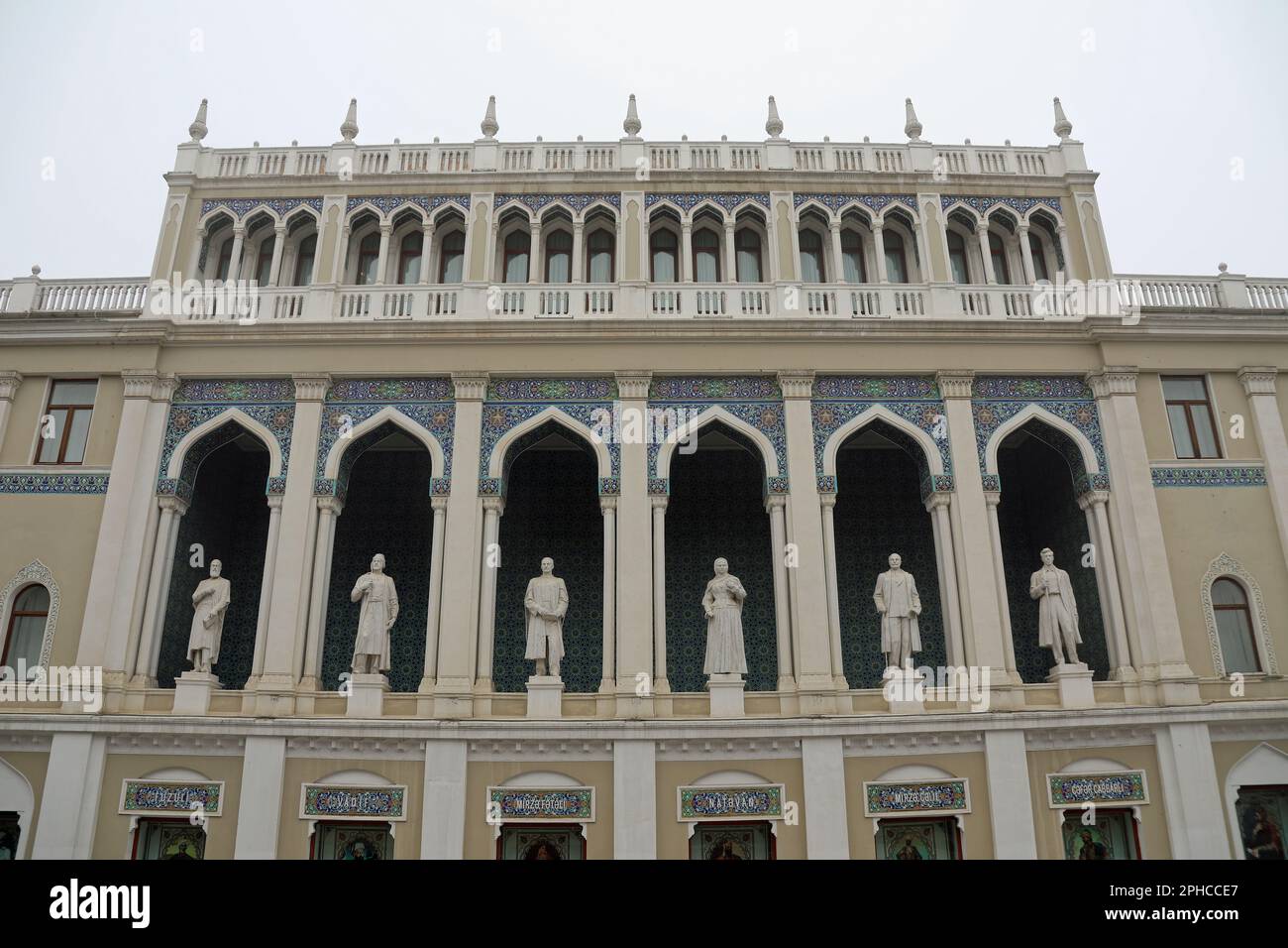 Statues of literary characters at the Nizami Museum of Azerbaijani ...