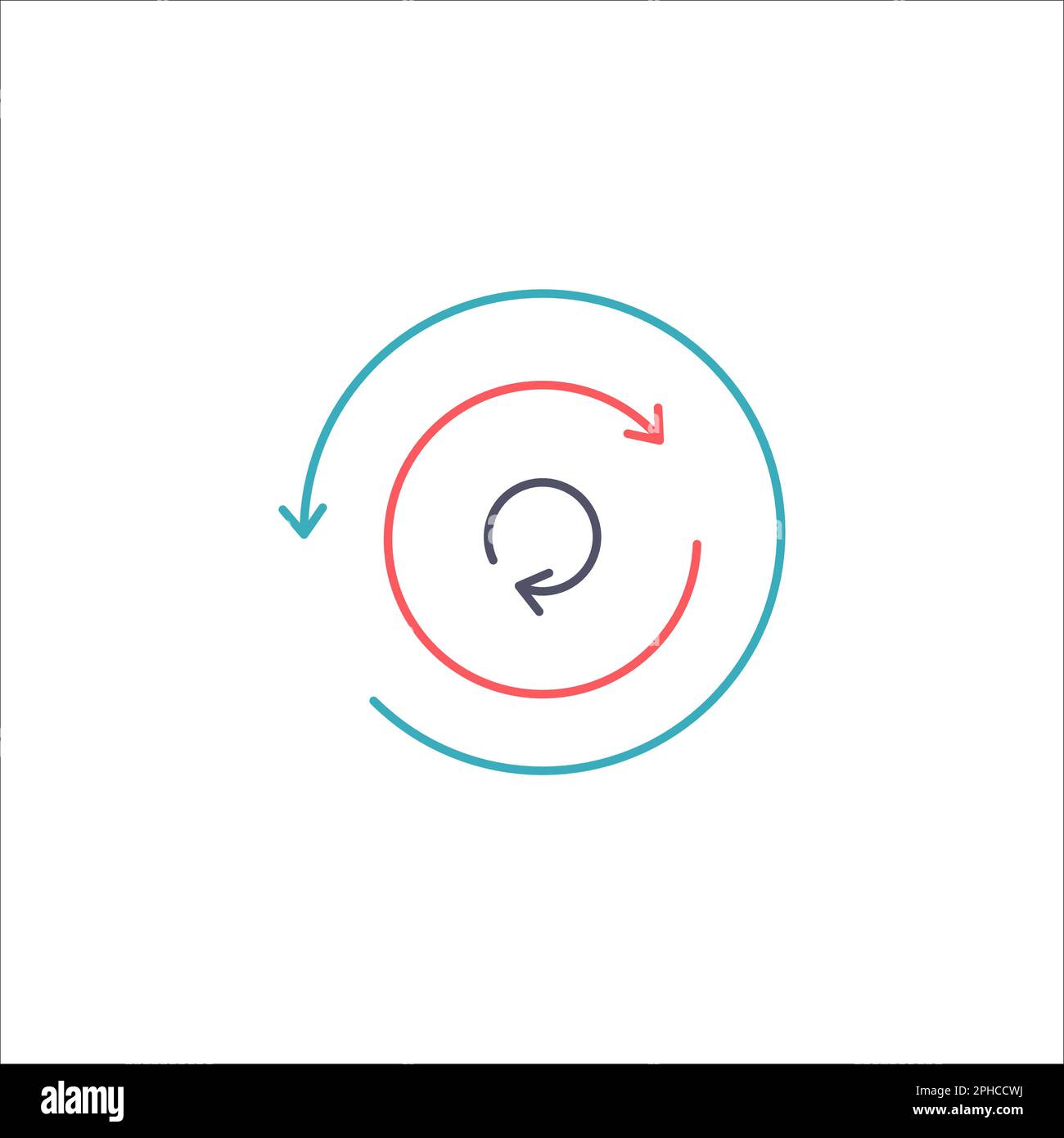 Orientation arrows rotation in circle with different diametr. Stock ...