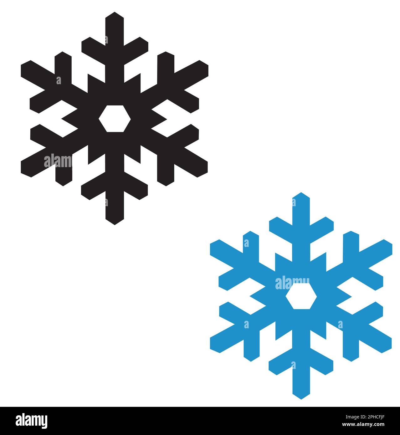 Black and light blue snowflake icon on a white background Stock Vector ...