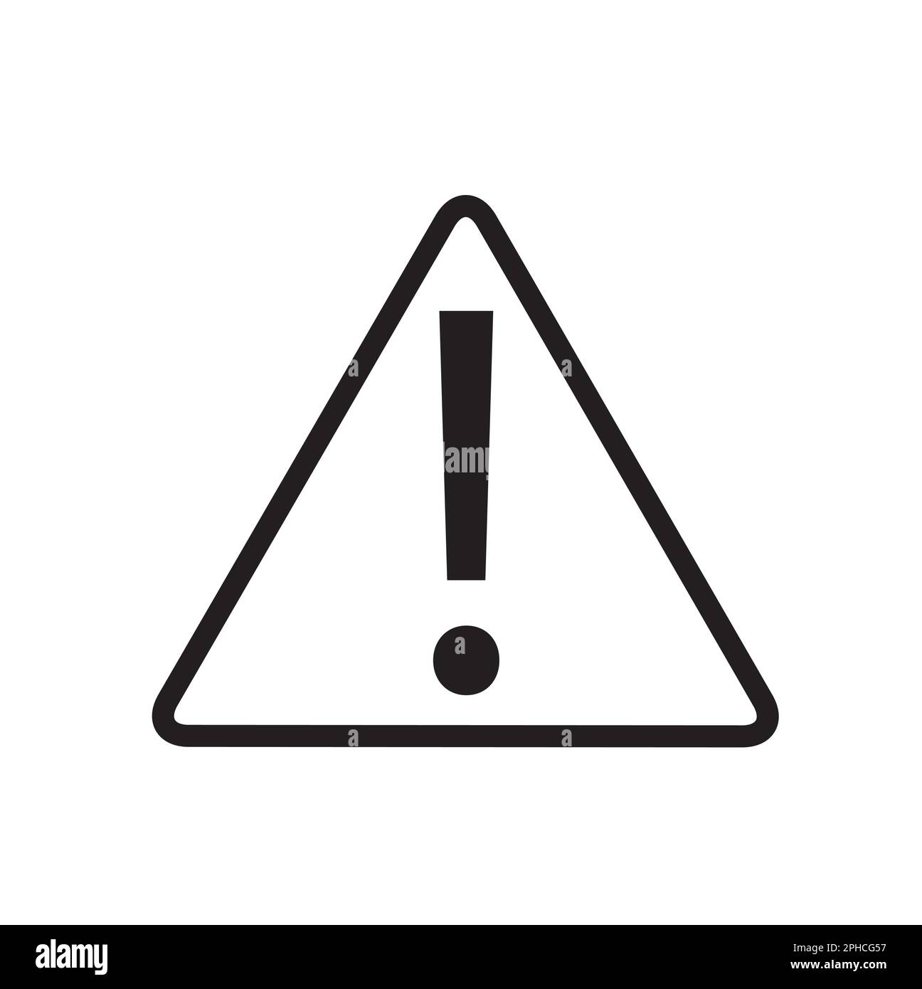 Black and white attention sign on a white background with copy space ...