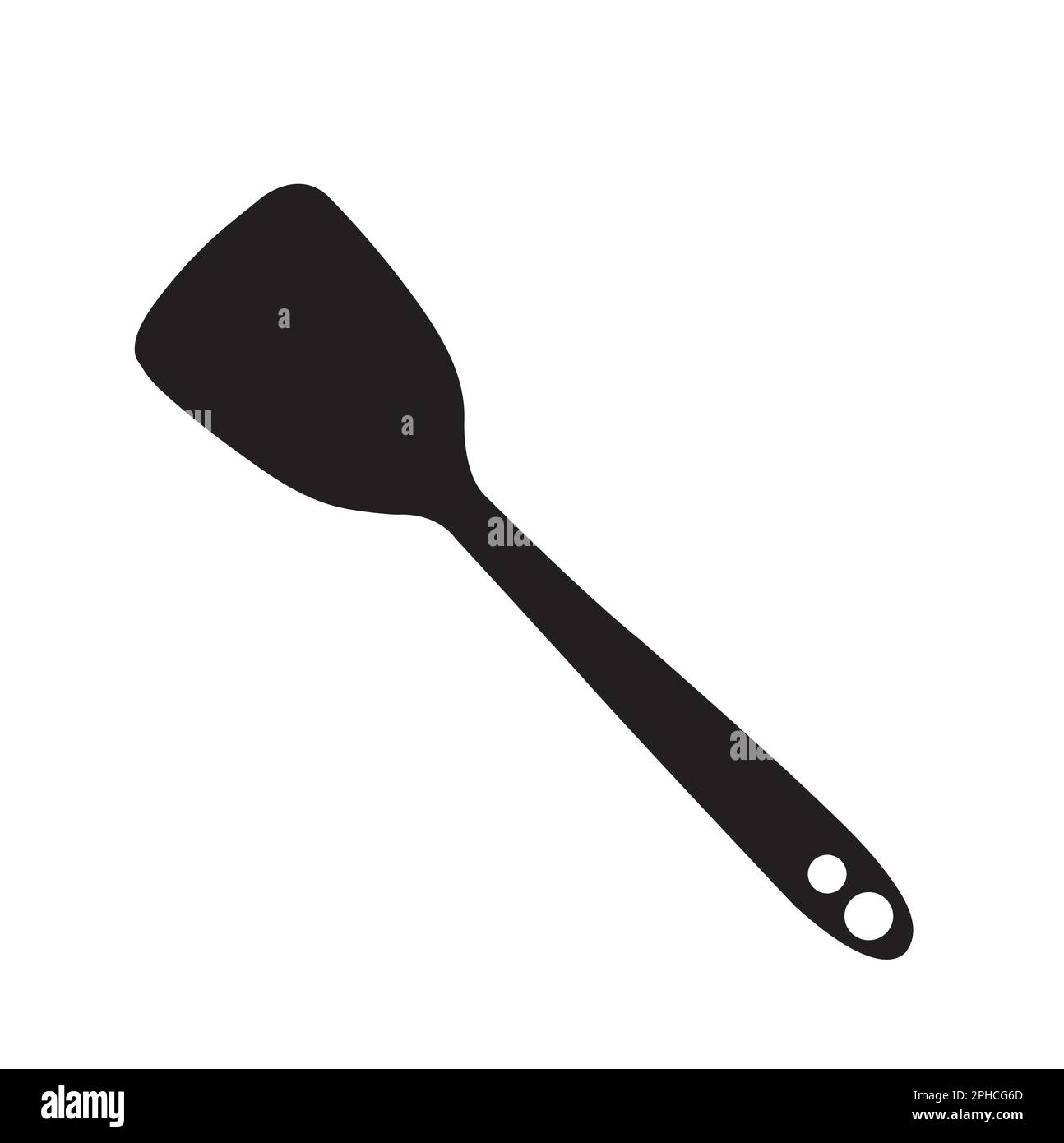 Black cooking spatula isolated on a white background with copy space ...