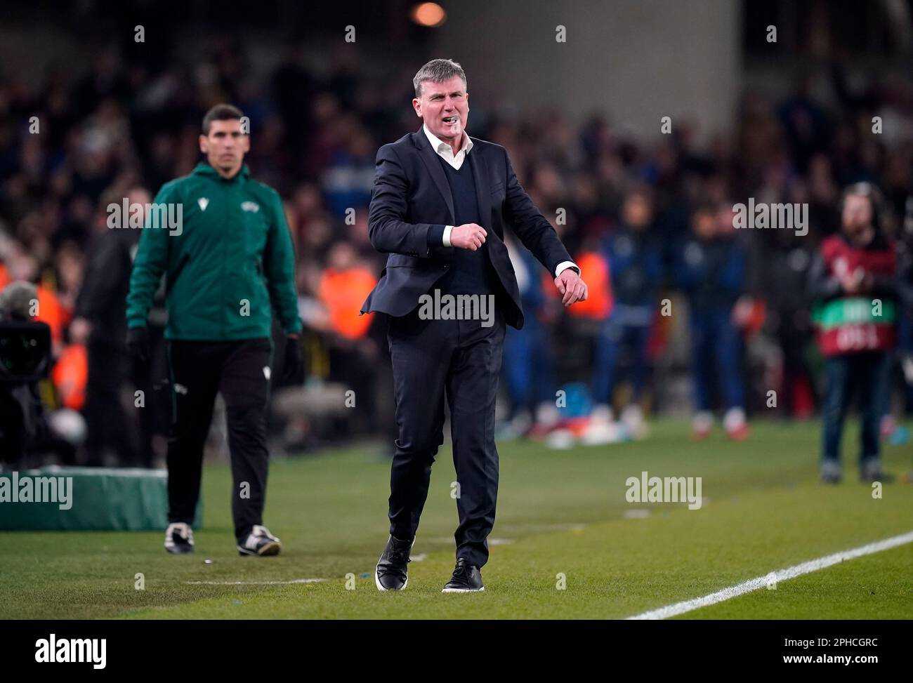 Republic of Ireland manager Stephen Kenny reacts during the UEFA Euro ...