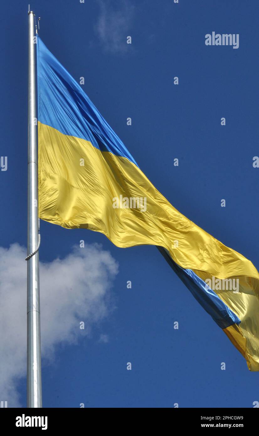 Blue and yellow colors of the national flag of Ukraine Stock Photo - Alamy