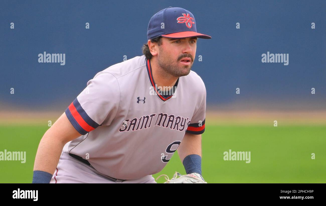Saint Mary's College's Bill Ralston watches the pitch during an NCAA ...
