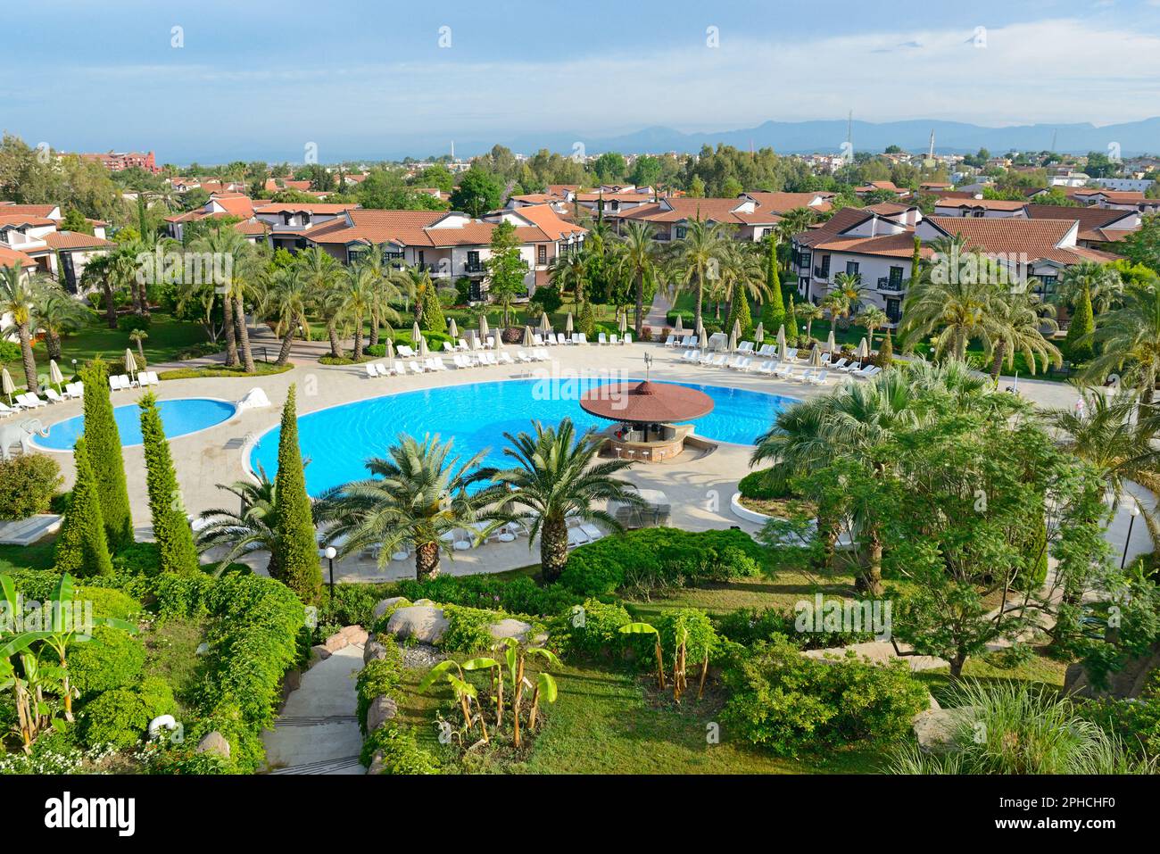 Outdoor swimming pool on the resort Stock Photo - Alamy