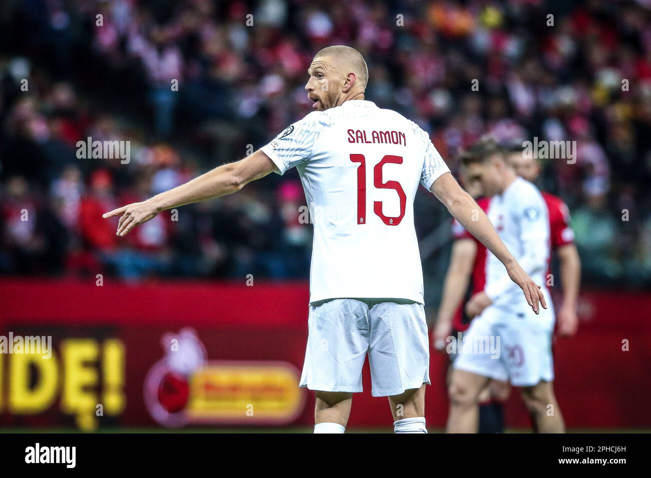 Warsaw, Poland. 27th Mar, 2023. Bartosz Salamon during the UEFA Euro ...