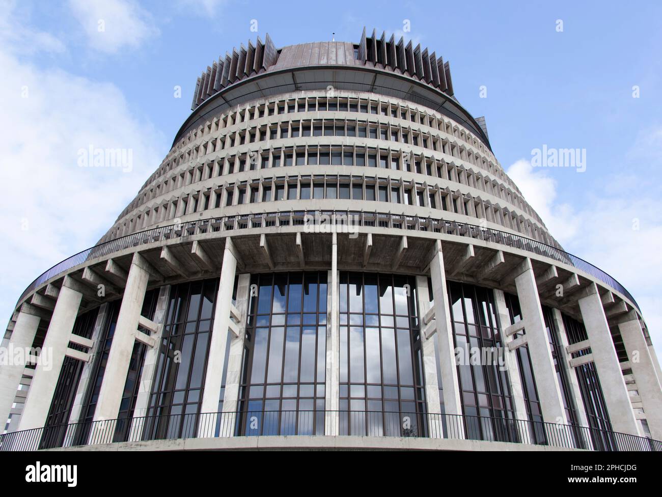 The round shape ten storey modern parliament building in Wellington ...