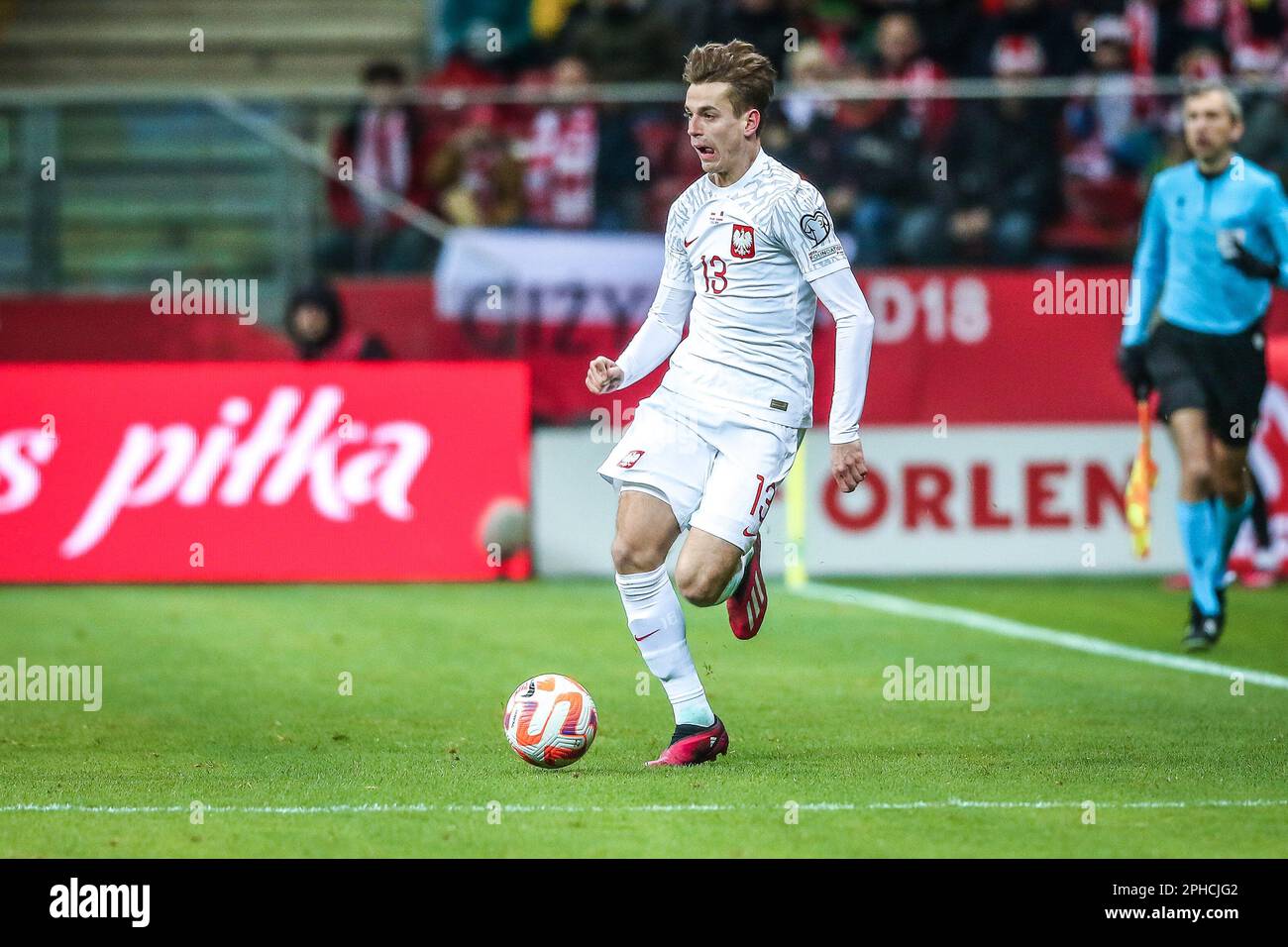 Warsaw, Poland. 27th Mar, 2023. Jakub Kaminski during the UEFA Euro ...