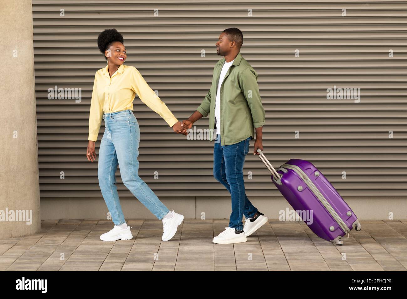 Young african american spouses walking hi-res stock photography and ...
