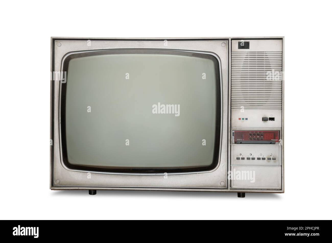 Old-fashioned tube TV isolated on a white background Stock Photo - Alamy