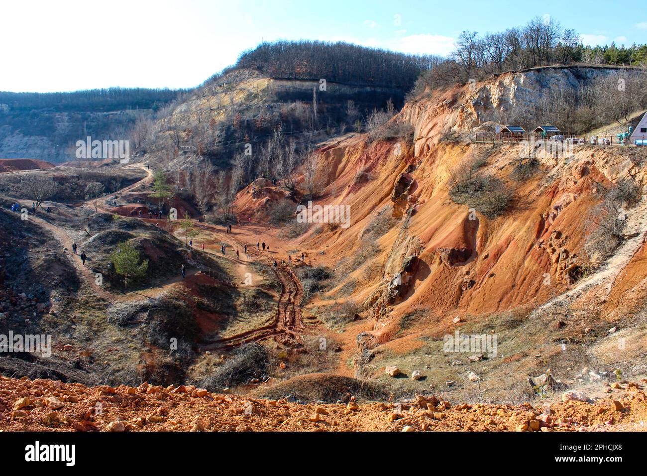Bauxite open cast (open-pit) mine (martian landscape Stock Photo - Alamy