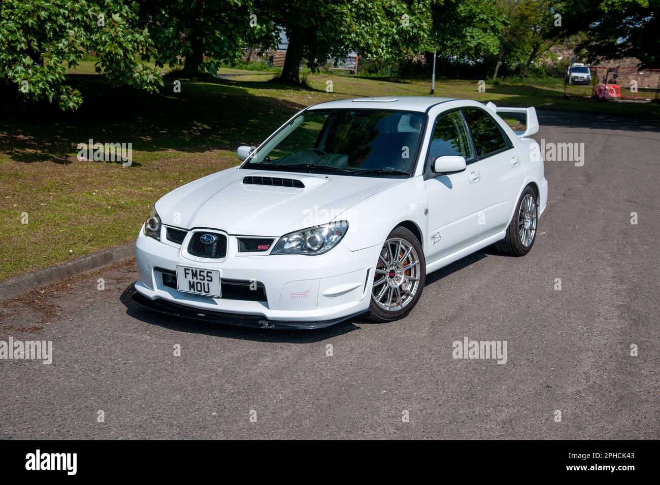 Subaru Impreza Hawkeye Spec-C Type RA parked on a suburban B road with ...