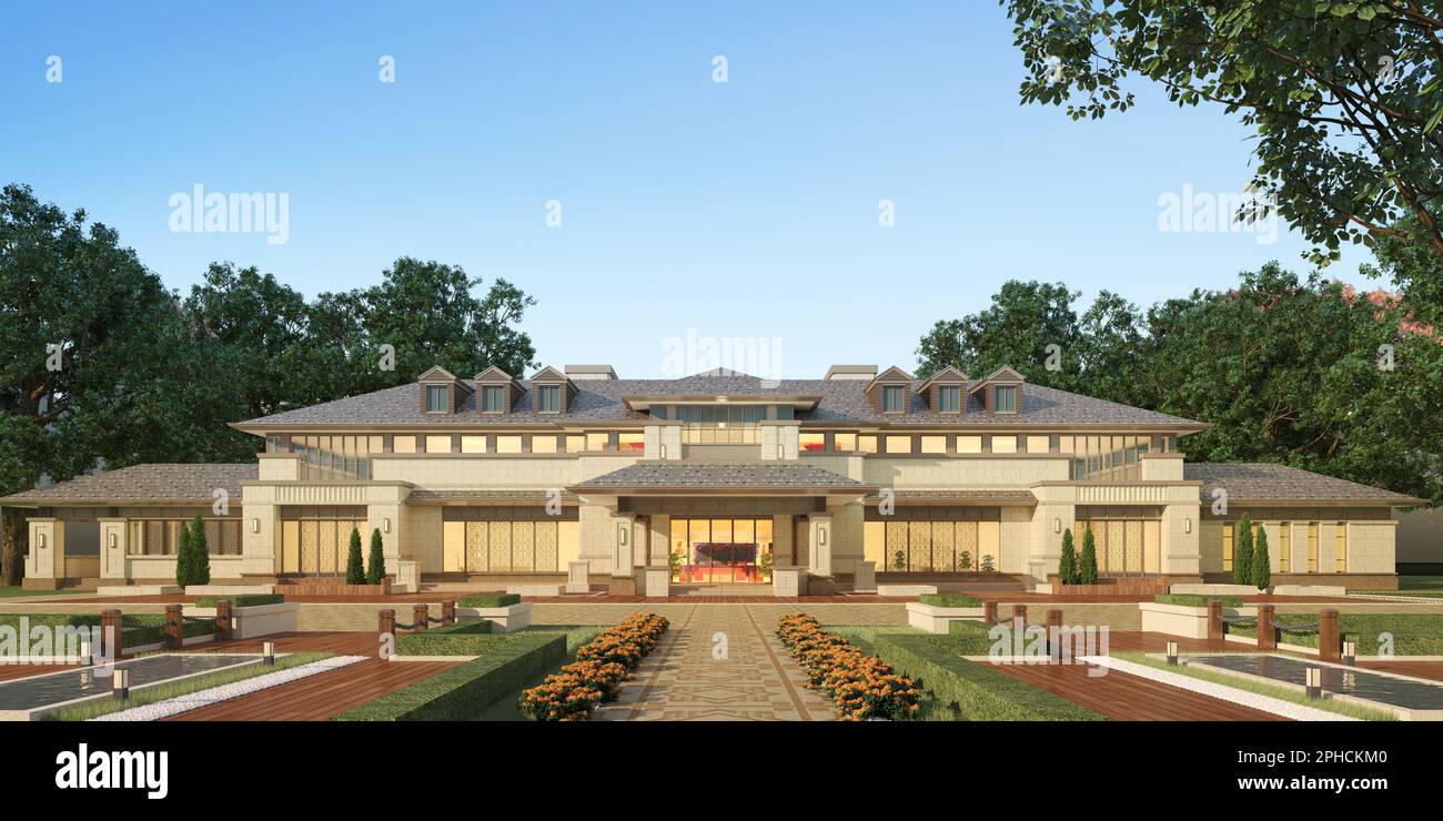3d render of exterior view of buildings Stock Photo - Alamy