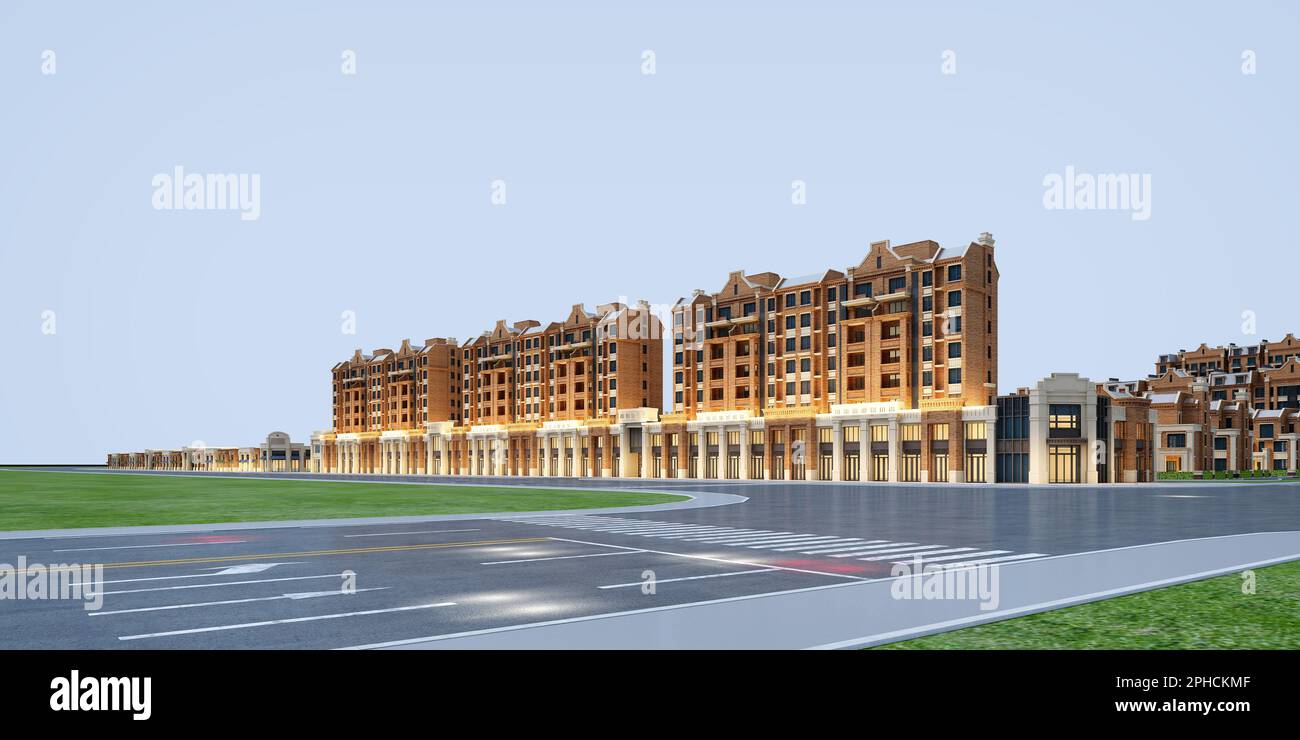 3d render of exterior view of buildings Stock Photo - Alamy