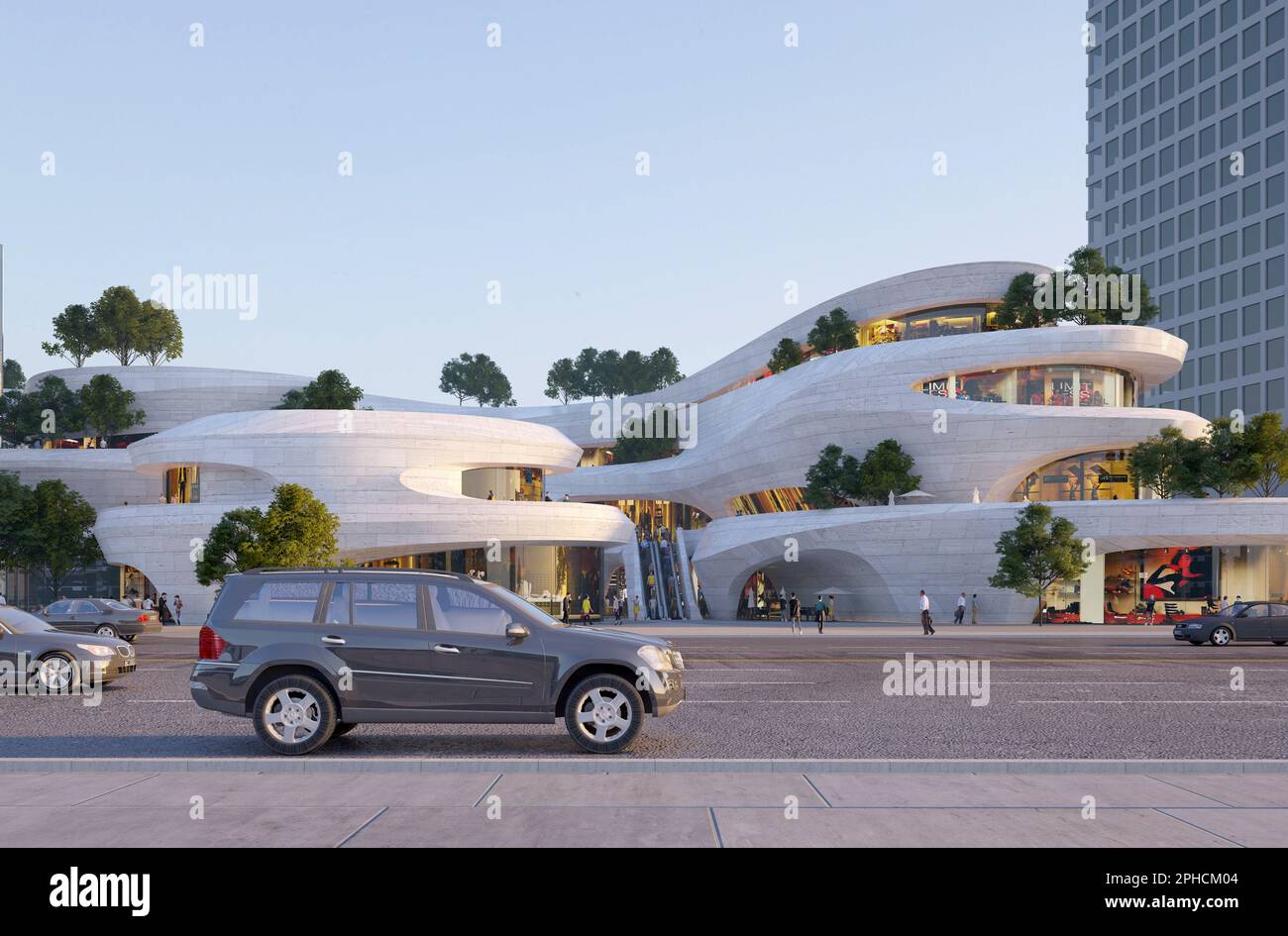 3d render of exterior view of buildings Stock Photo - Alamy