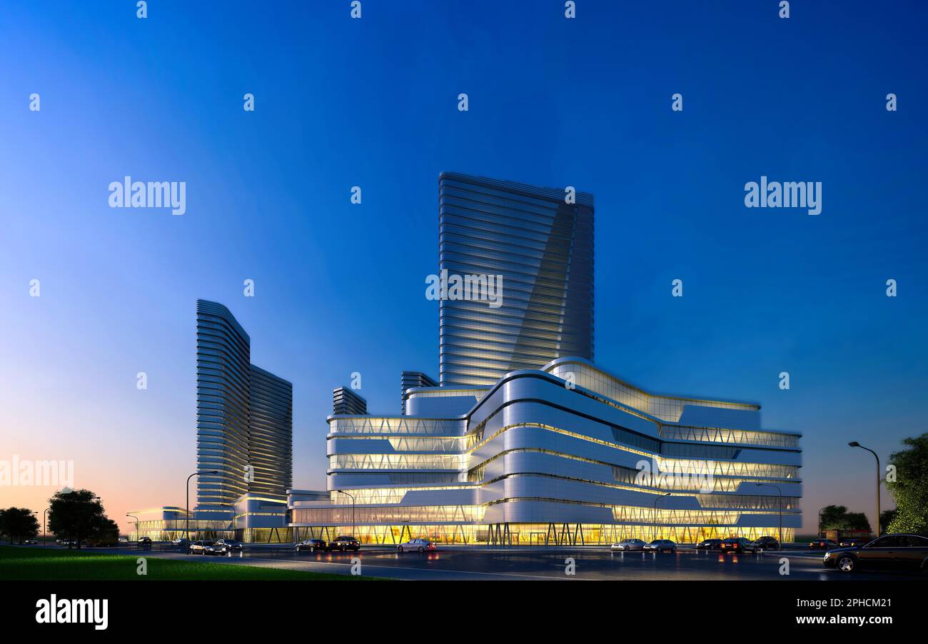 3d render of exterior view of buildings Stock Photo - Alamy
