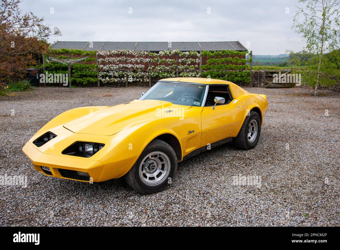Yellow Chevrolet Corvette Singray with non-standard inset headlights ...