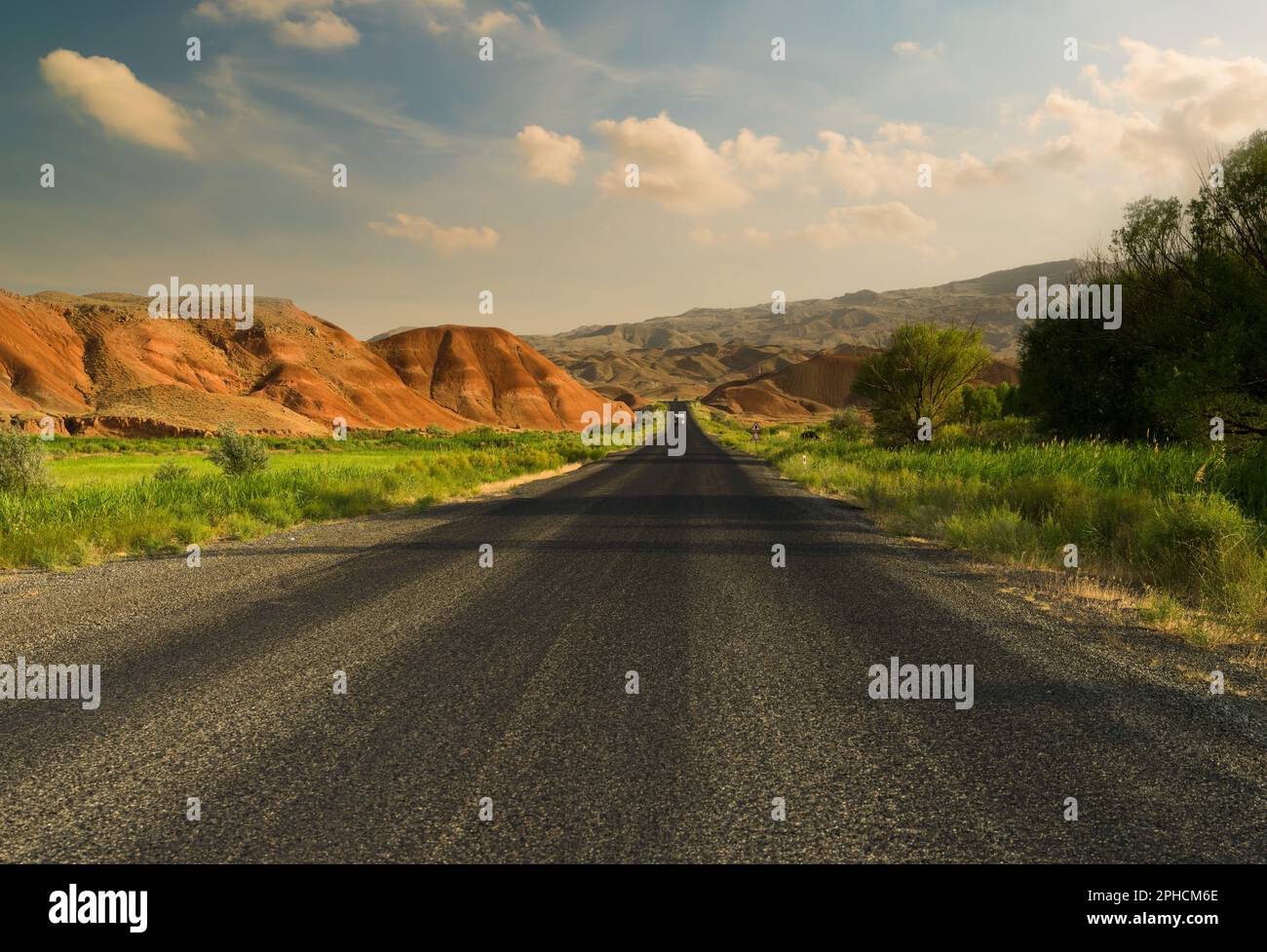 Anatolian roads. Igdir-Kars highway. Rainbow Hills location. Tuzluca ...
