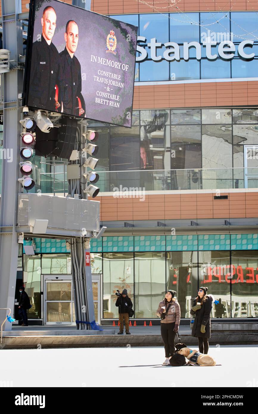 Edmonton, Alberta, Canada. 27th Mar, 2023. Edmontonians observe the ...