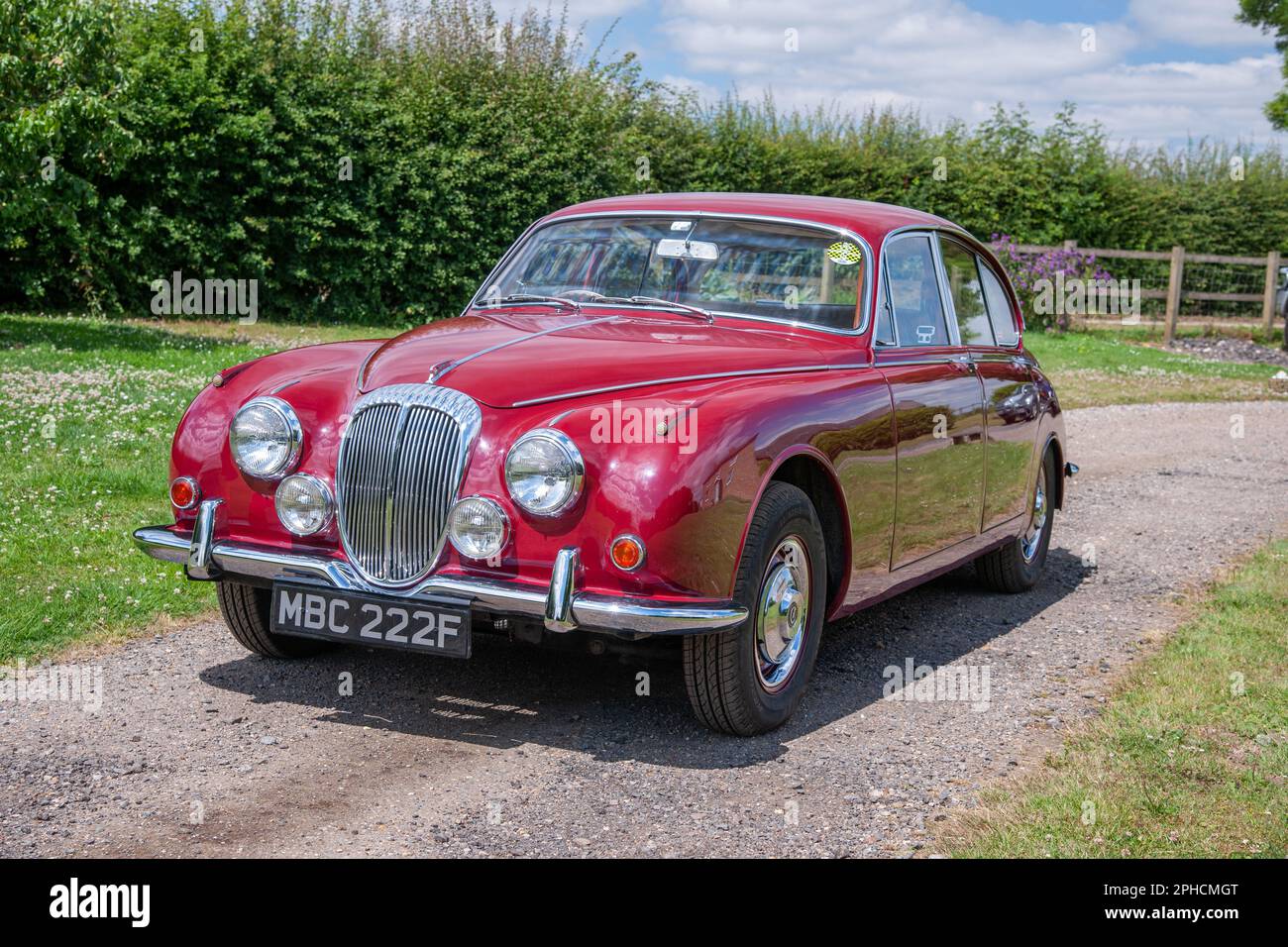 Classic Daimler 250 V8 saloon parked in a leafy country setting on a ...