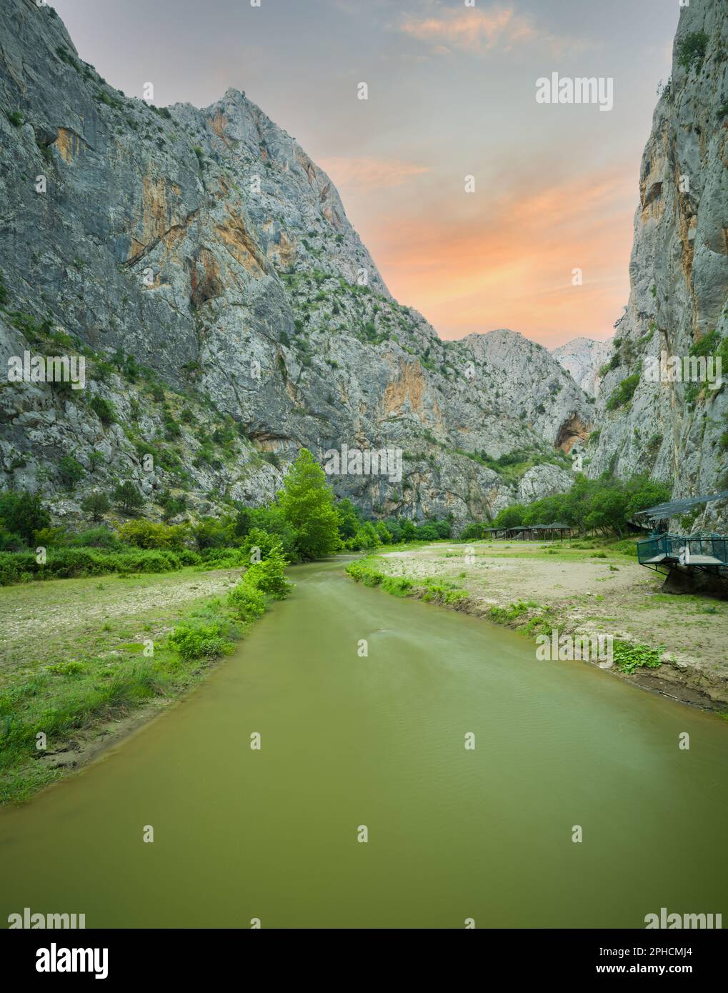 River in the mountain. Aydincik Kazankaya ( İncesu ) Canyon at sunrise. Popular touristic ...
