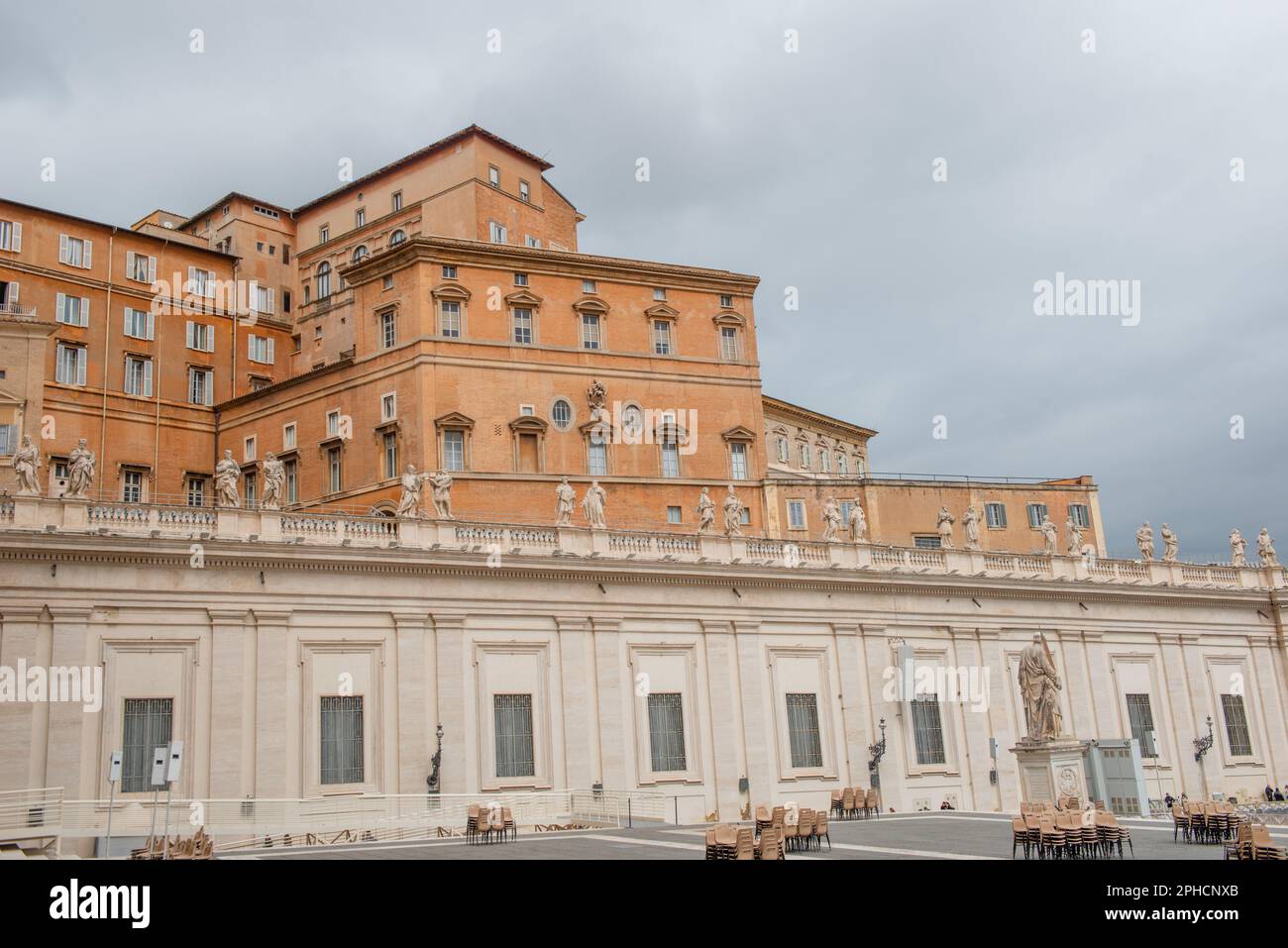 Brick-colored house overlooking St. Peter's square in Rome Stock Photo ...