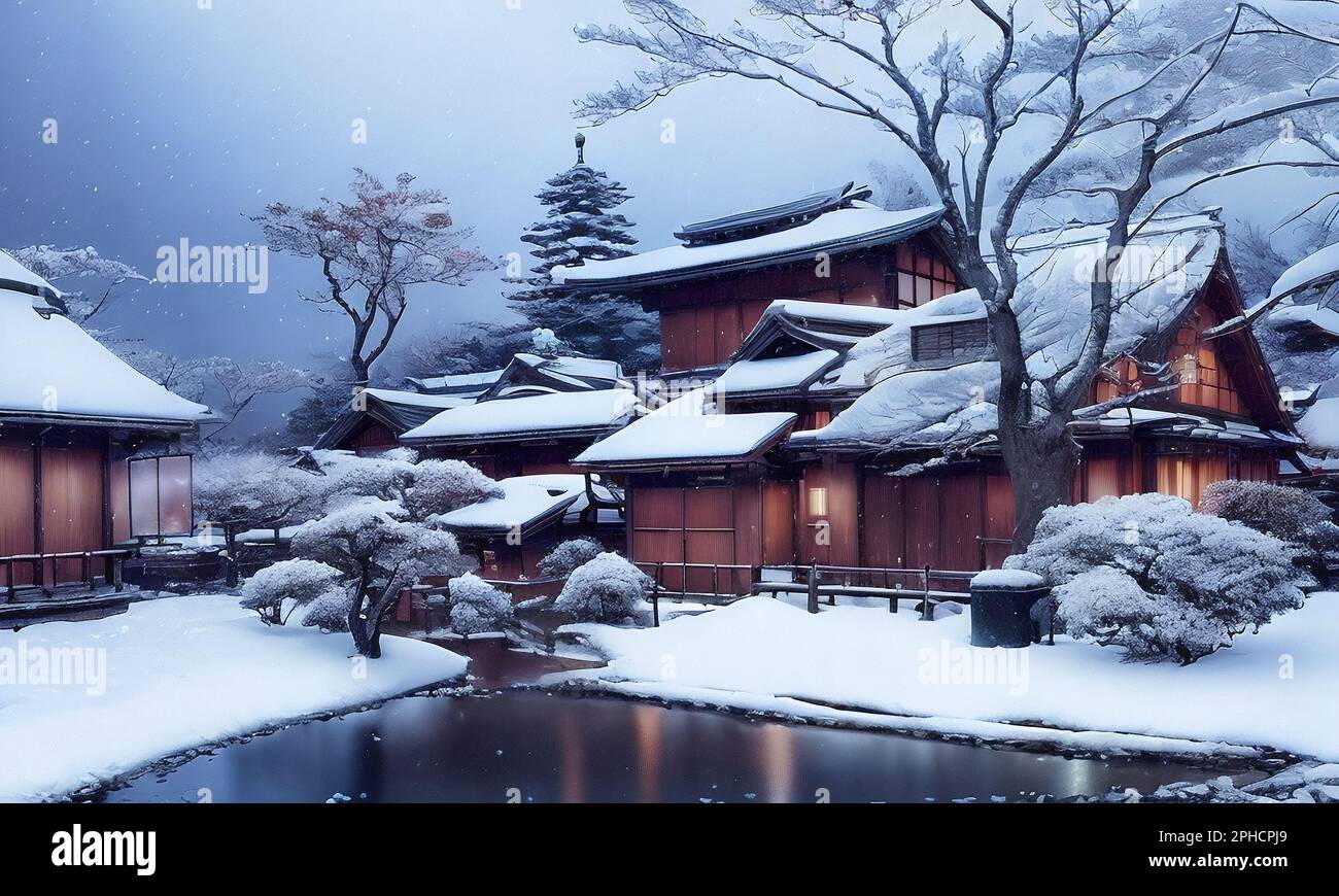 Japan art snow hi-res stock photography and images - Alamy