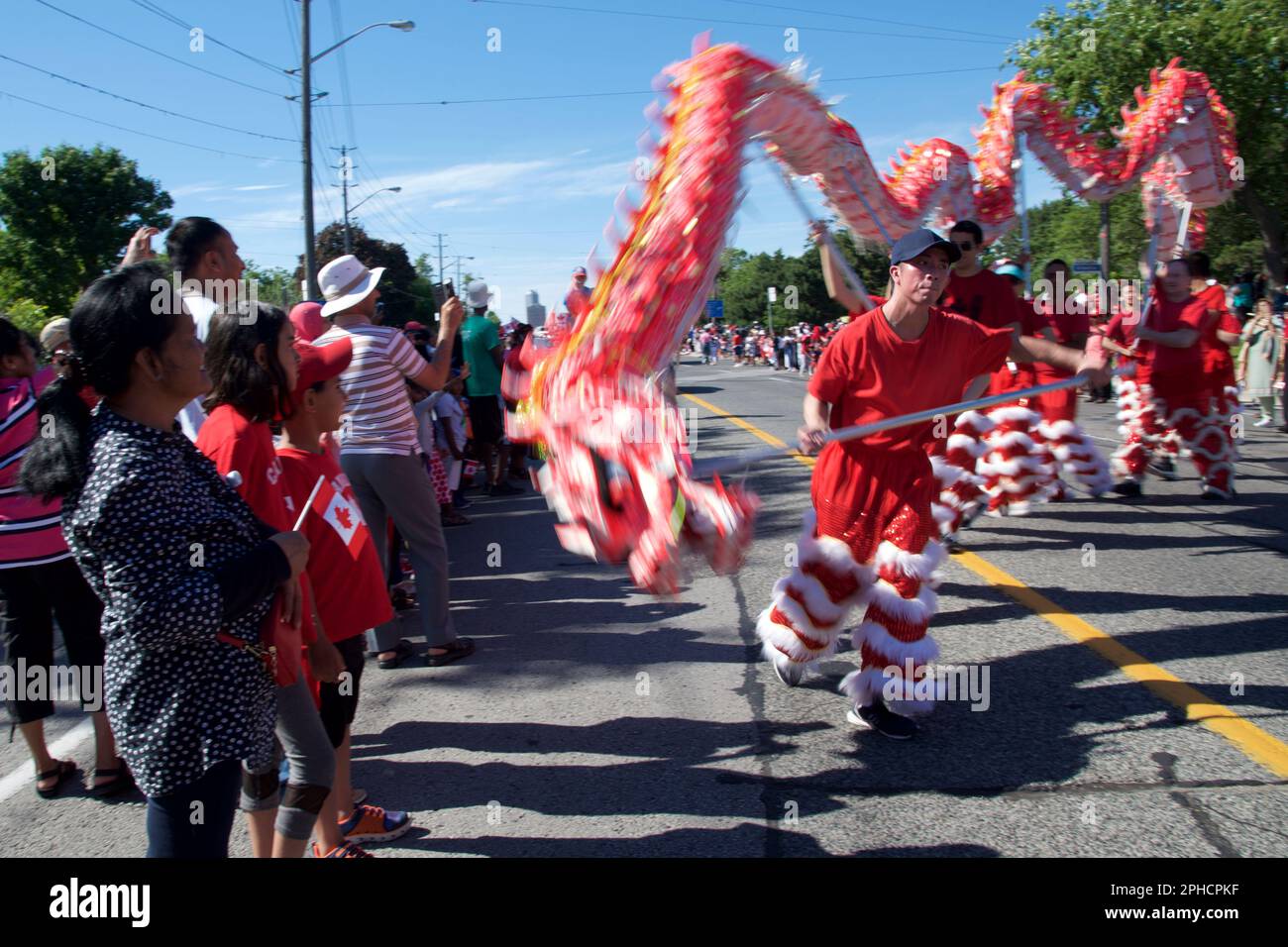 Toronto, Ontario / Canada - July 01, 2019: Chinese Dragon Dance ...