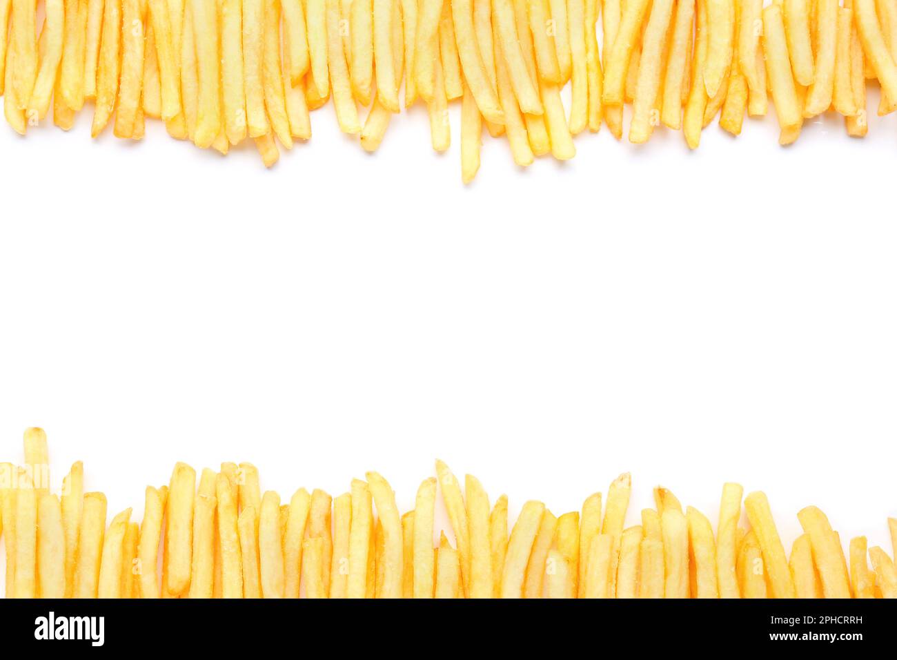 Frame made of tasty french fries on white background Stock Photo - Alamy